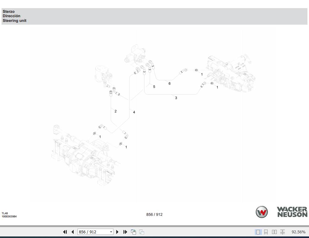 Weidemann Telehandler TH522 TL48 1.0 Spare Parts List EN+DE+FR
