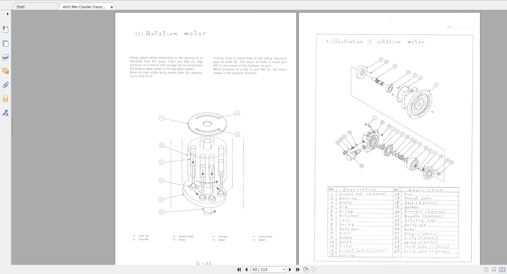 Aichi Mini Crawler Crane FR300_SME-501 Service Manual_En