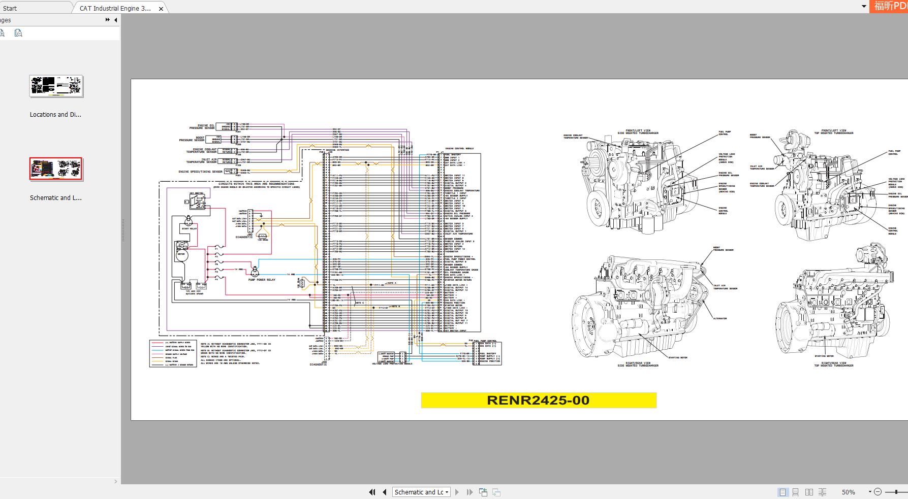 CAT Industrial Engine 3056E Electrical System - Schematics RENR2425-00