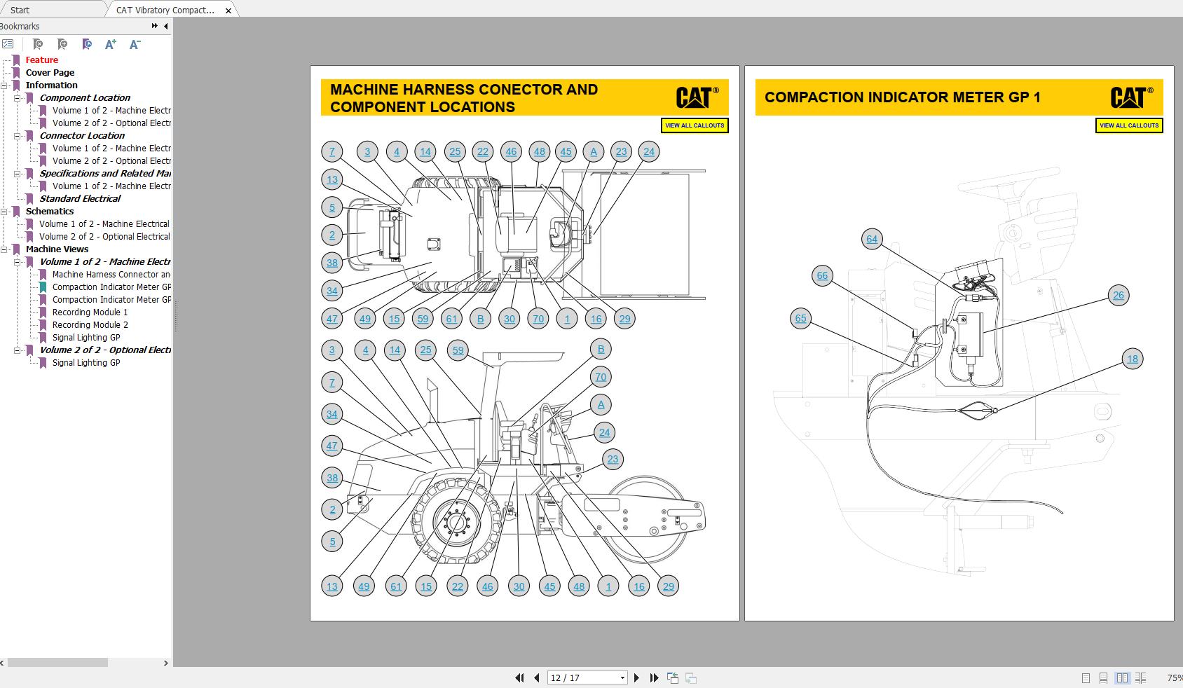 CAT Vibratory Compactor CP-533E & CS-533E Electrical System - Schematic ...