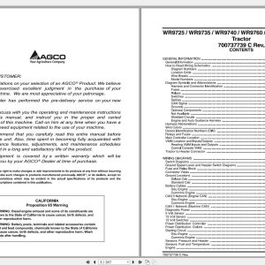 Challenger NA WINDROWER TRACTOR WR9840 WR9860 WR9870 Schematic PDF EN
