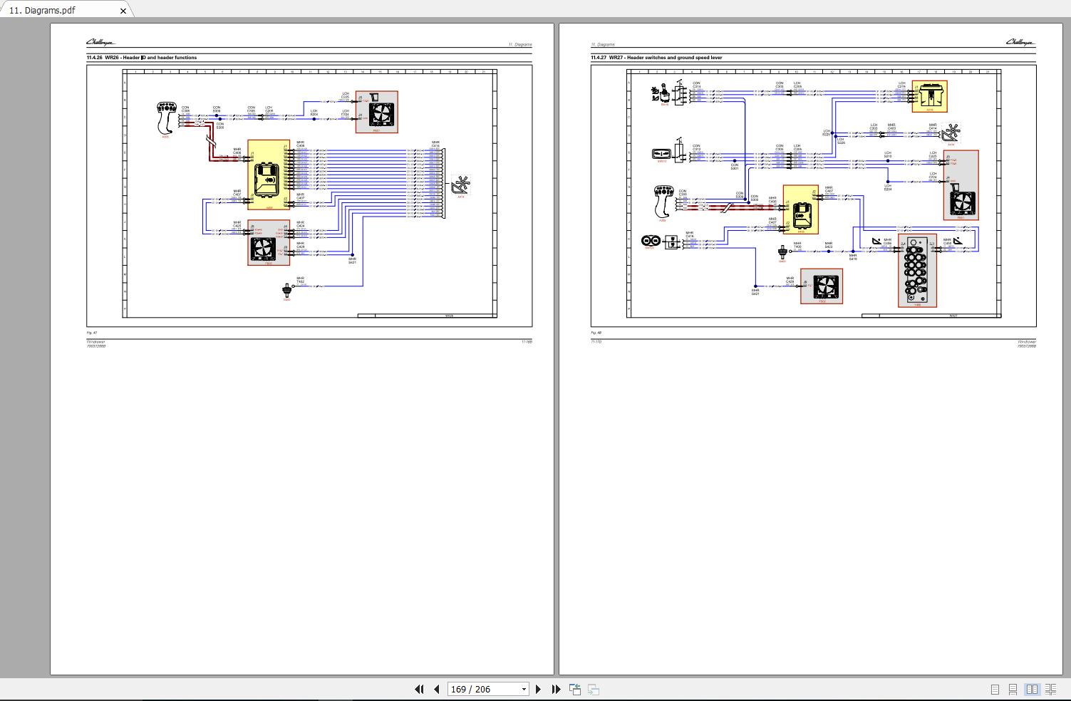 Challenger NA WINDROWER TRACTOR WR9950 WR9960 WR9970 WR9980 Schematic ...