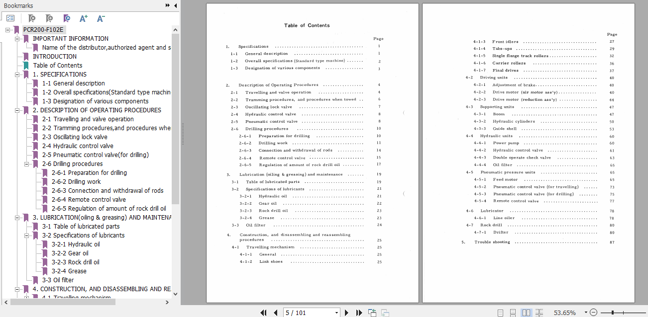 Furakawa Crawler Drill PCR200 Operation & Maintenance Manual