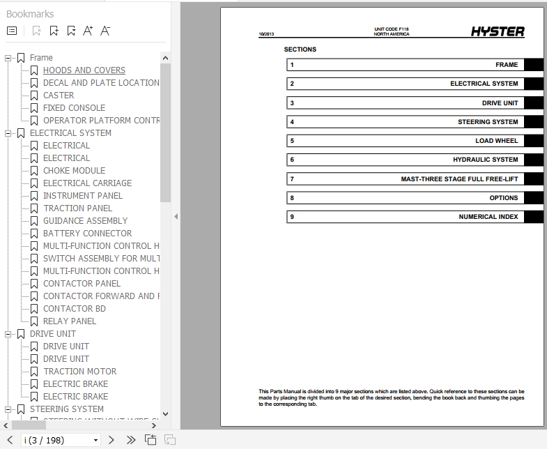 Hyster Electric Motor Narrow Aisle Trucks F118 (R30XM, XMA, XMF) Parts ...