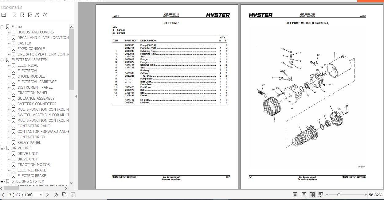 Hyster Electric Motor Narrow Aisle Trucks F118 (R30XM, XMA, XMF) Parts ...