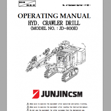 JUNJIN Hydralic Crawler Drill JD-1400E Operating Manual_11.2013
