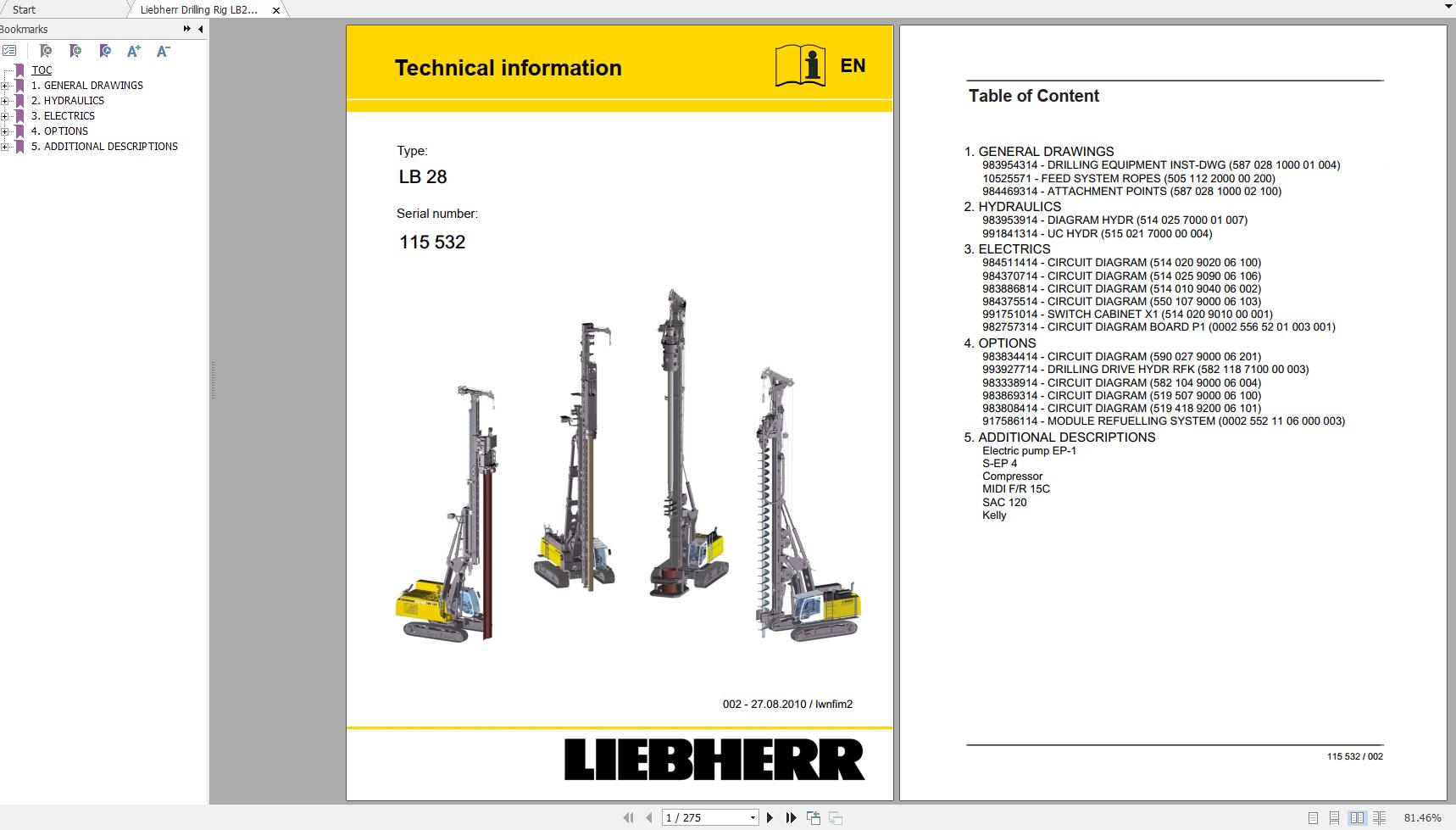 Liebherr Drilling Rig LB28 Technical Information EN 115532