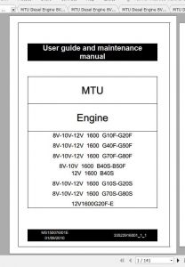 MTU Diesel Engine 12V 16V 20V 4000 M73L-M93L Operating Instructions