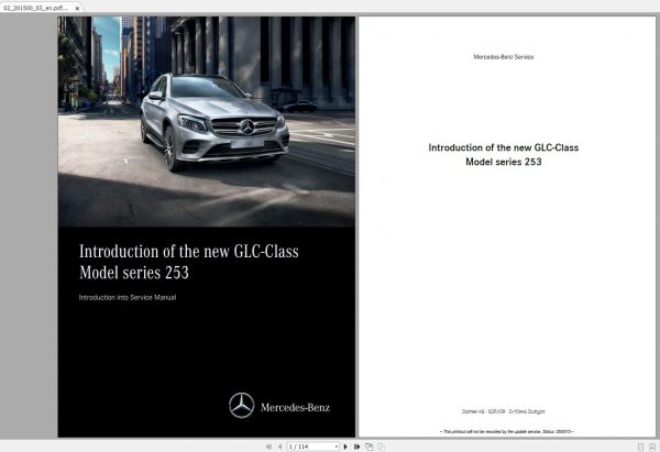 Mercedes GLC Class Model Series 253 2013-2019 Sevice Training