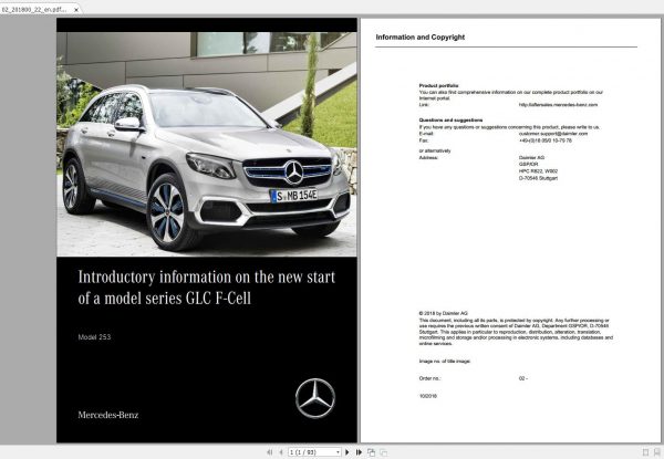 Mercedes GLC Class Model Series 253 2013-2019 Sevice Training