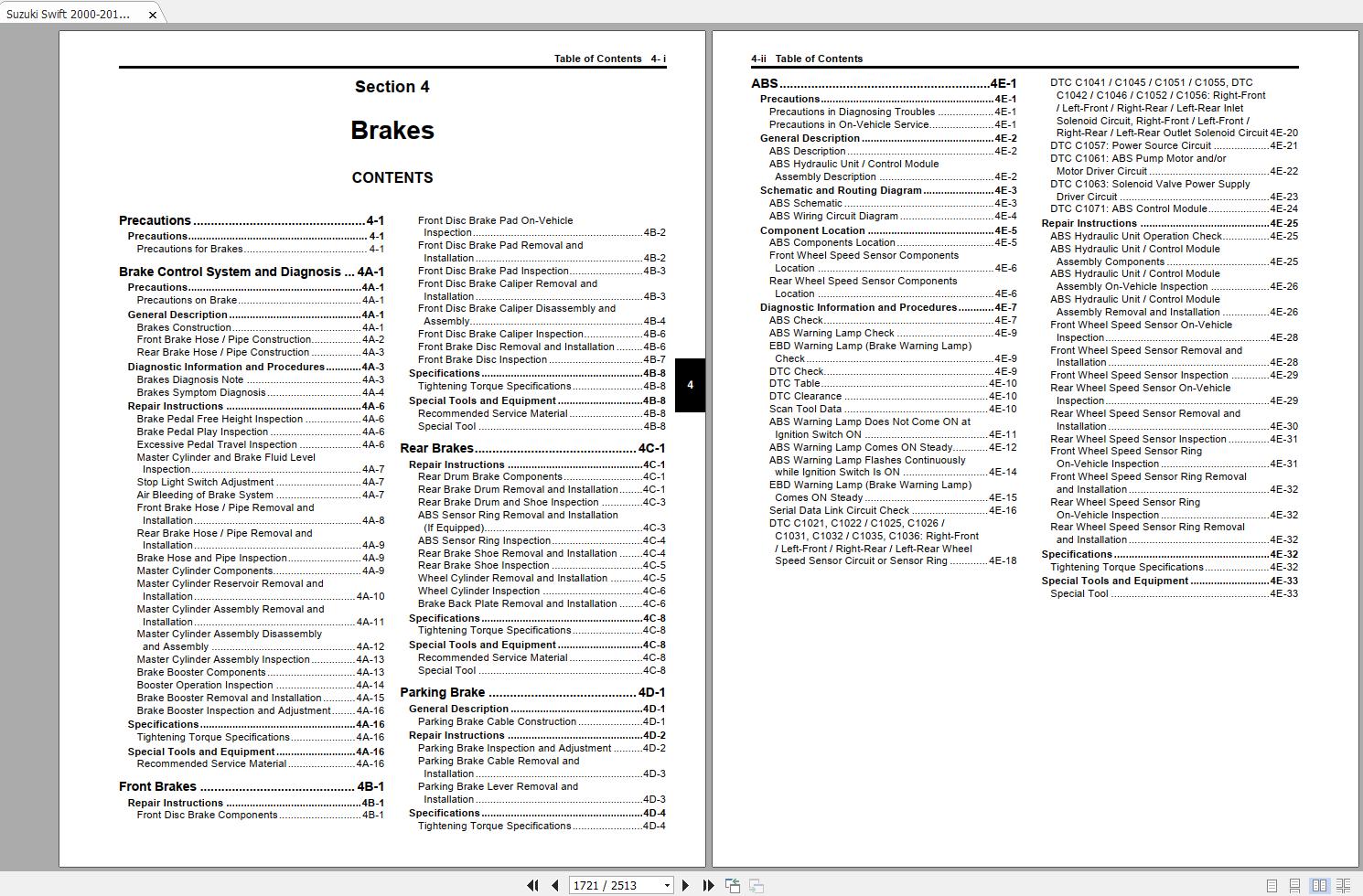 Suzuki Swift 2000-2010 Workshop Manual