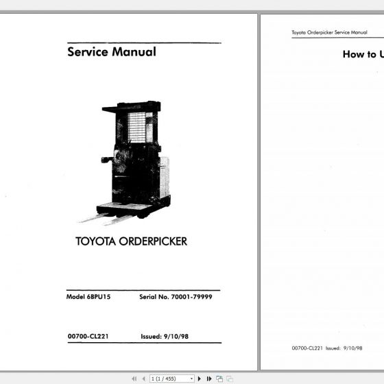 Toyota Forklift 6BRU18&23, 6BDRU15-20, 6BSU20-25 Service Manual