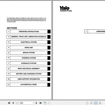 Yale Class 2 Electric Motor Narrow Aisle Trucks A861 (NDR GA) Service Manual