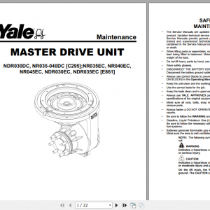 Yale Class 2 Electric Motor Narrow Aisle Trucks E826 (OS030BF) Service ...