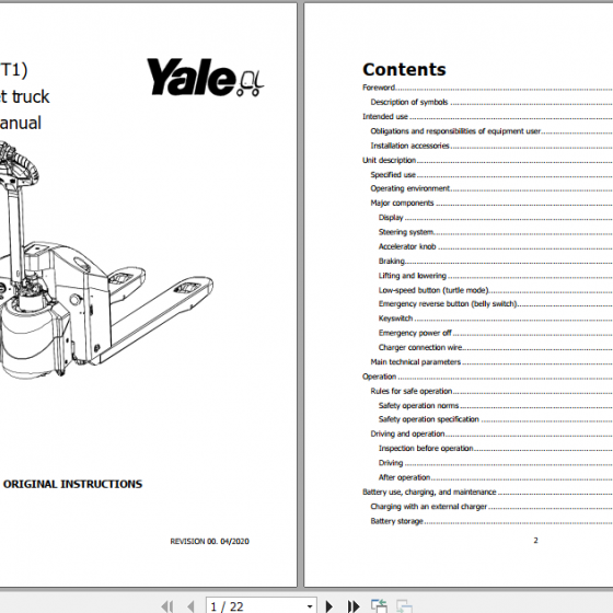 Yale Class 3 Electric Motor Hand Trucks A245 (MPB045VG) Service Manual
