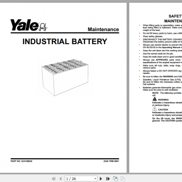 Yale Class 3 Electric Motor Hand Trucks A903 (MTR007-E) Service Manual