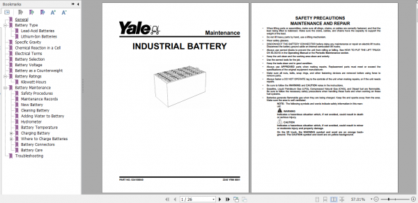 Yale Class 3 Electric Motor Hand Trucks A902 (MTR005-E) Service Manual