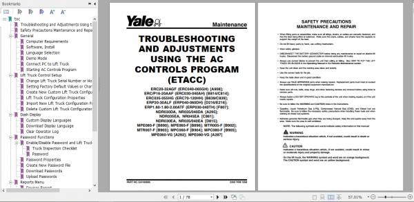Yale Class 3 Electric Motor Hand Trucks B902 (MTR005-F) Service Manual