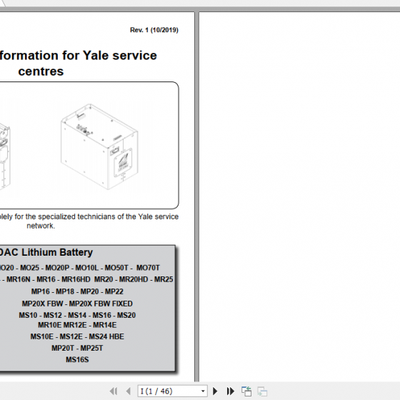 Yale Class 3 Electric Motor Hand Trucks C843 (MP20X) Service Manual