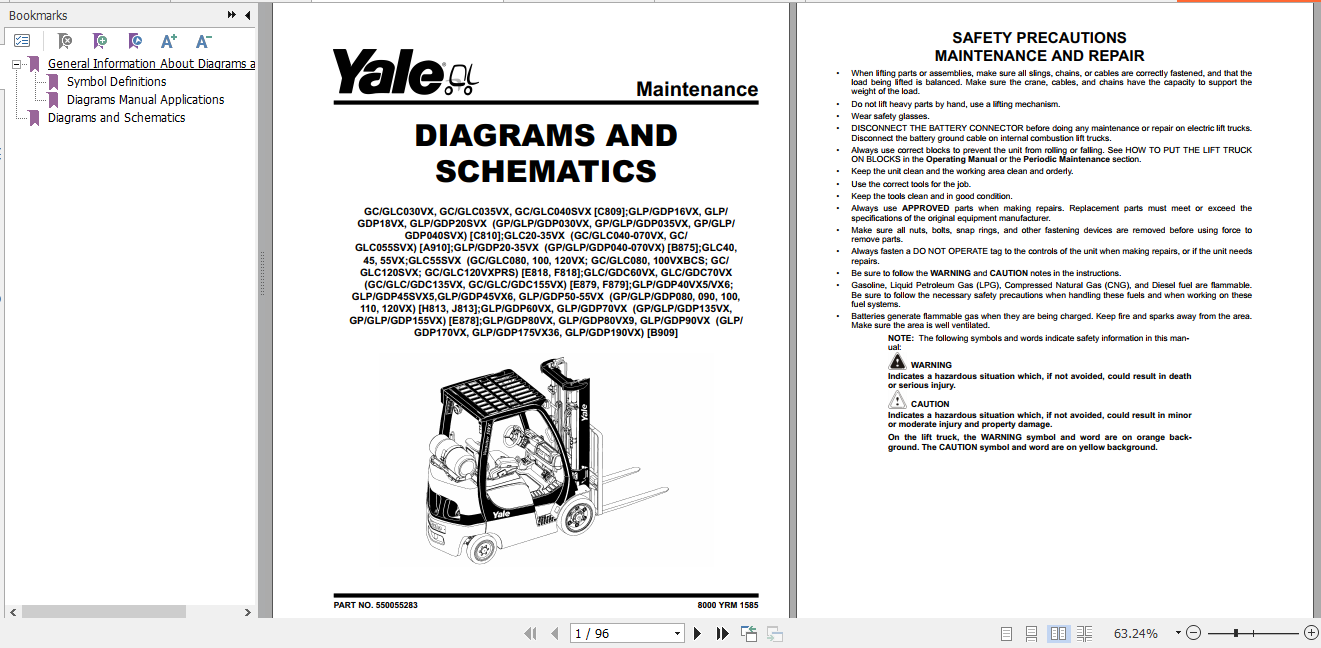 Yale Class 4 Internal Combustion Engine Trucks A910 (GC GLC040-GLC070VX ...