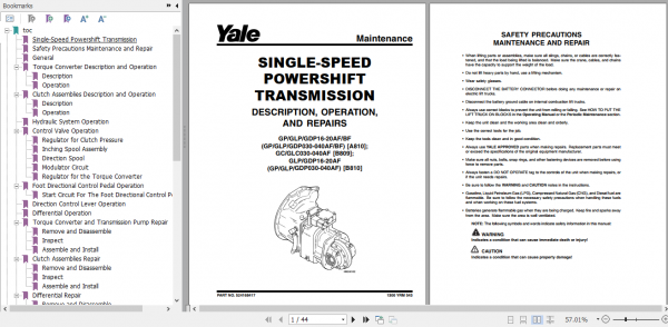 Yale Class 4 Internal Combustion Engine Trucks B809 (GCGLC030-040AF ...