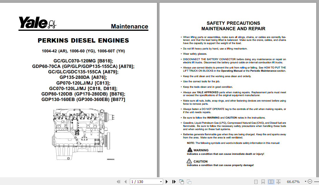 Yale Class 4 Internal Combustion Engine Trucks C818 (GCGLCGDC070-120MJ ...