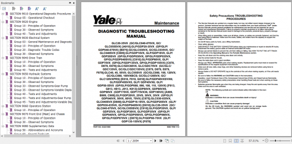 Yale Class 4 Internal Combustion Engine Trucks D809 (GLC030-035VX ...