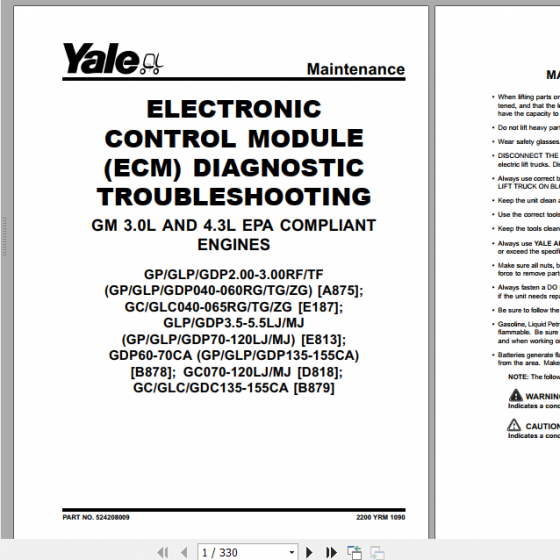 Yale Class 4 Internal Combustion Engine Trucks E187 (GCGLC040-050RG ...