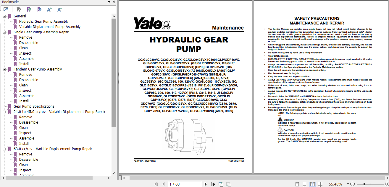 Yale Class 4 Internal Combustion Engine Trucks F818 (GCGLC080-120 VX ...