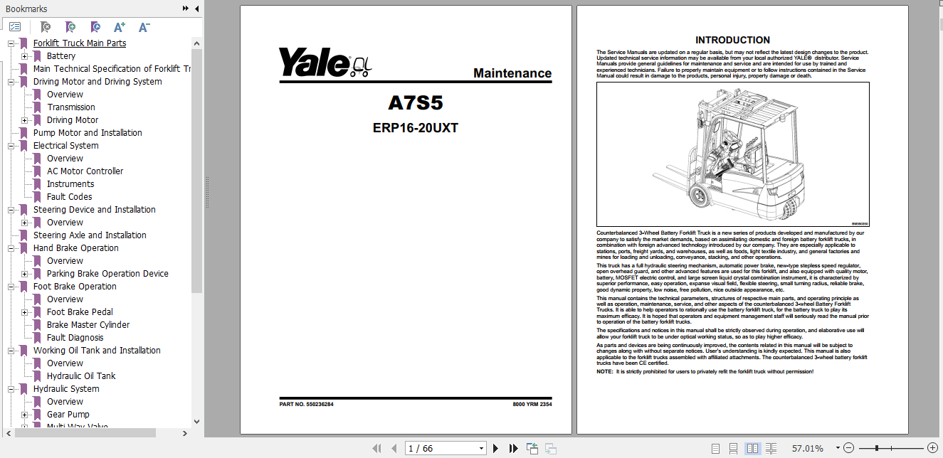 Yale Electric Motor Rider Trucks A7S5 ERP16-20UXT Service Manual_8000 ...