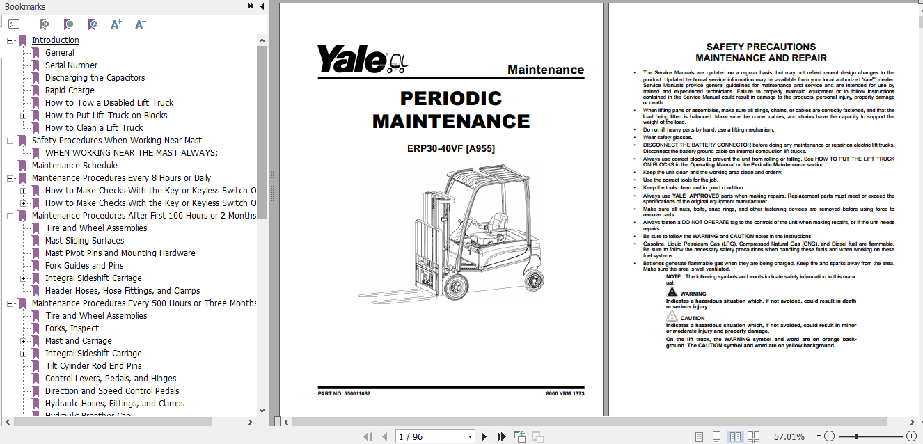 Yale Electric Motor Rider Trucks A968 (ERC22VG, ERC25VG, ERC30VG ...