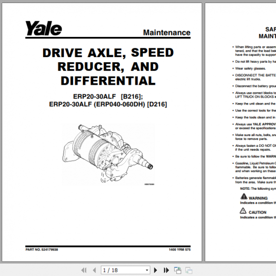 Yale Electric Motor Rider Trucks C883 (ESC030AD ESC035AD ESC040AD ...