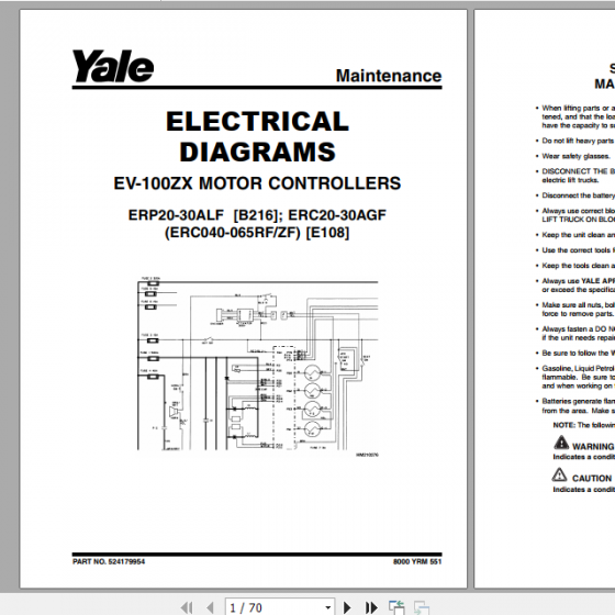 Yale Electric Motor Rider Trucks E216 (ERP20ALF ERP25ALF ERP30ALF ...
