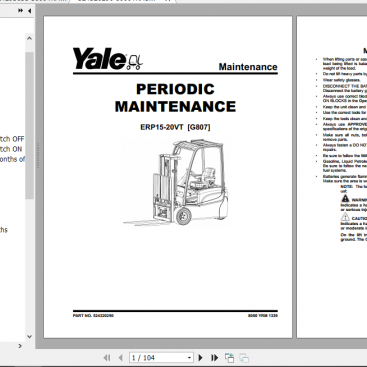 Yale Electric Motor Rider Trucks G807 (ERP030VT ERP035VT ERP040VT ...