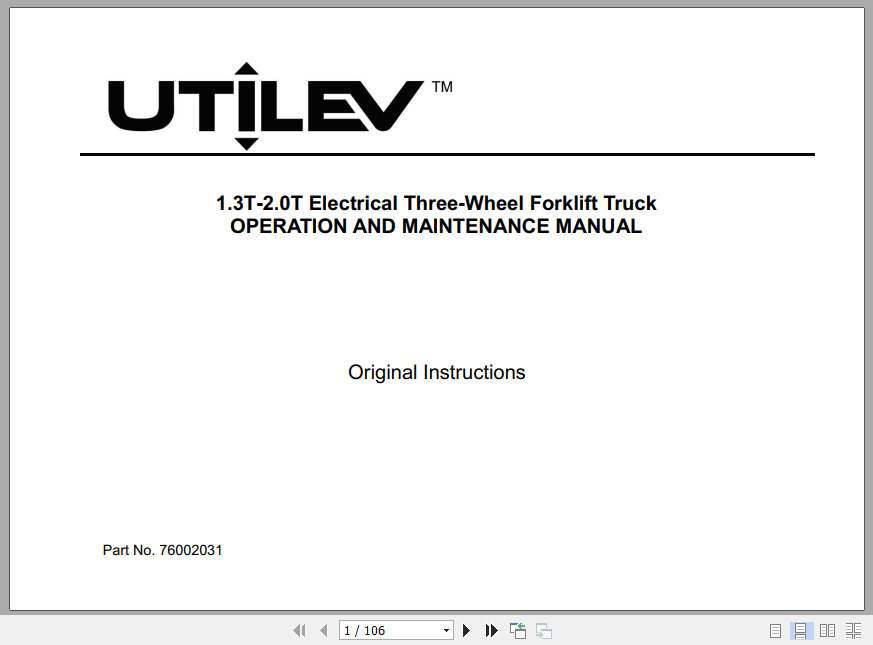 Yale Utilev Electric Forklift Trucks A377 (UT13-20PTE) Operation ...