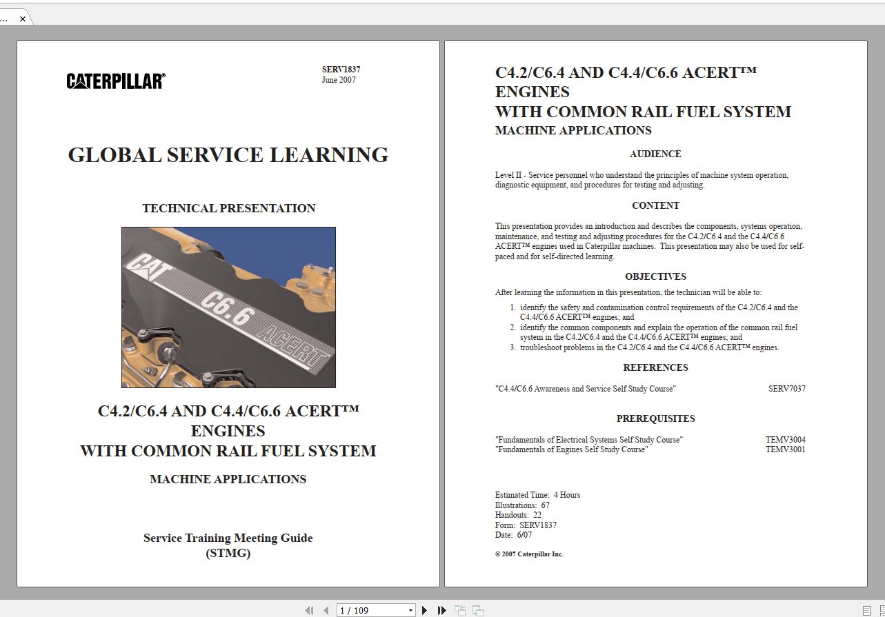 Caterpillar Engine C4.2-C6.4 & C4.4-C6.6 Common Rail Fuel System ...