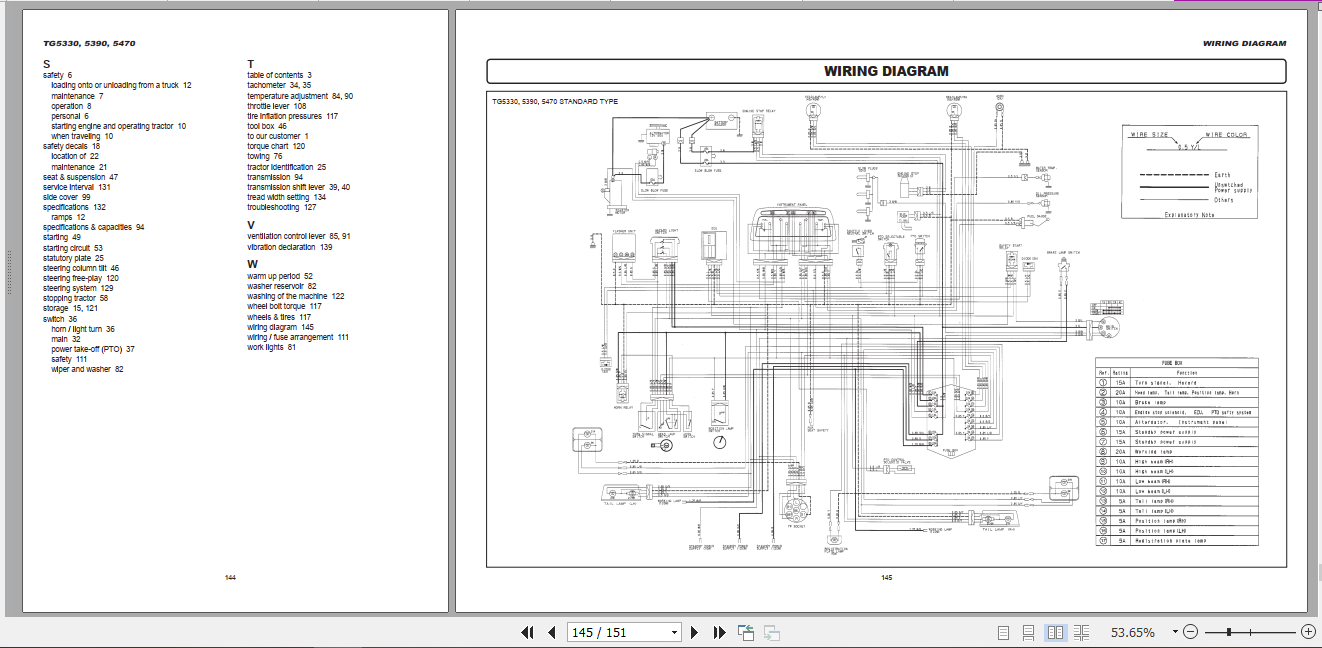 Iseki Tractor TG5330 TG5390 TG5470 Operator Manual