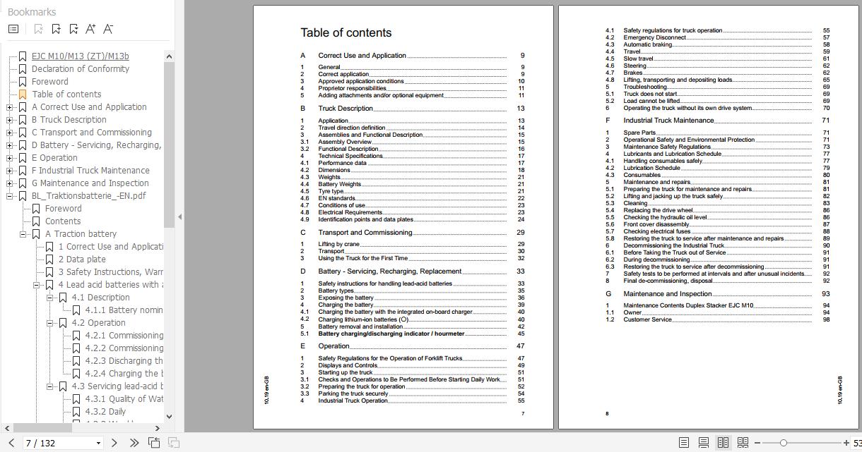 Jungheinrich Electric Stacker Truck EJC M10 M13 (ZT) M13b Operating Instructions 10-2019 EN 51484510