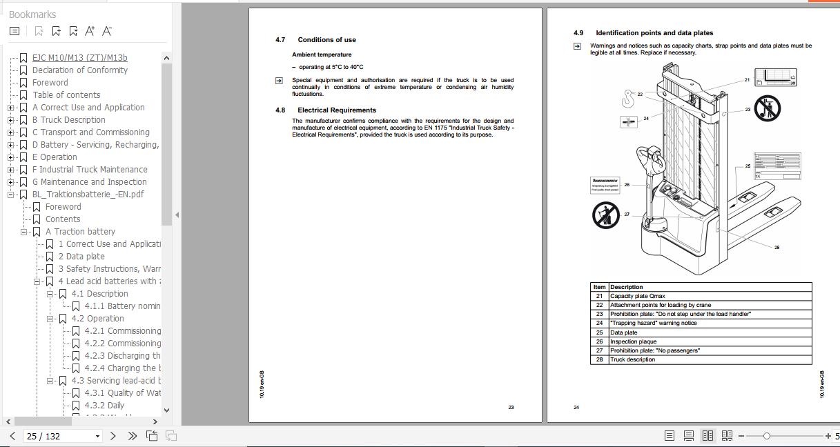 Jungheinrich Electric Stacker Truck EJC M10 M13 (ZT) M13b Operating Instructions 10-2019 EN 51484510