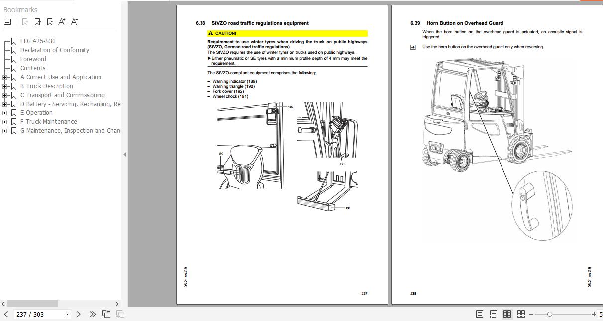 Jungheinrich Forklift EFG 425-S30 Operating Instructions 05-2021 EN 51696203