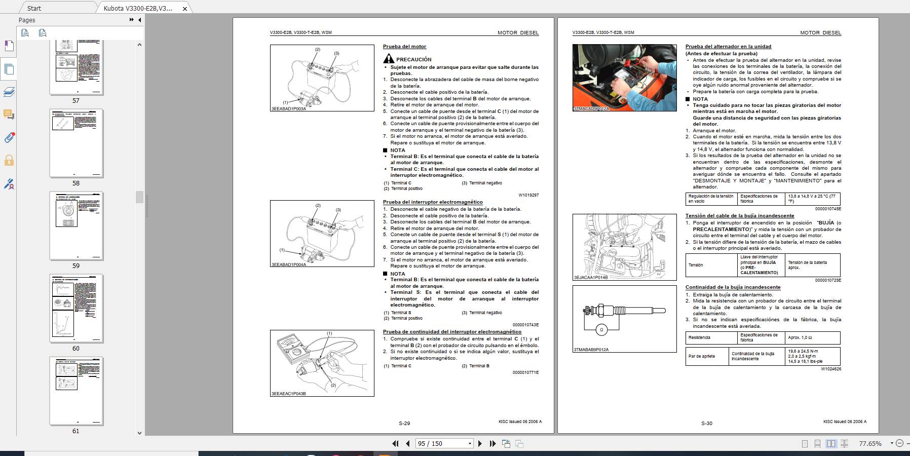 Kubota Diesel Engine V3300-E2B V3300-T-E2B Workshop Manual