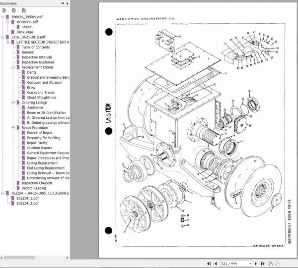 Manitowoc Cranes 3950W 396034 PM 11-14-2018 Spare Parts Manual PDF