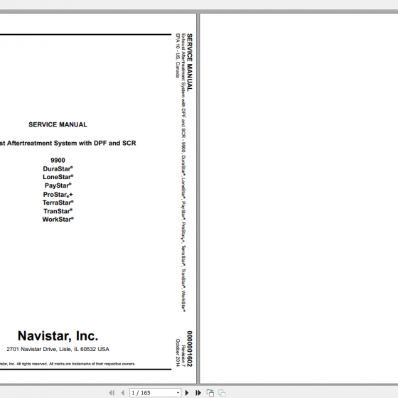 Navistar Engine N13 (2014-2015) Wiring Diagram, Service Manual