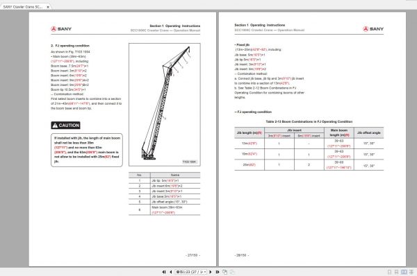 SANY Crawler Crane SCC1000C Operation Manual
