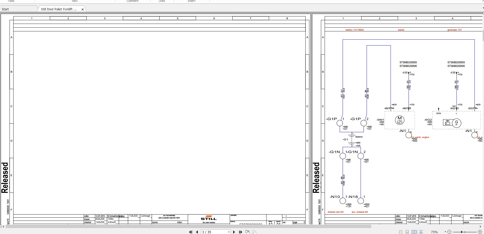 Still Sted Pallet Forklift RX70 20 35(7400-7405) Circuit Diagram