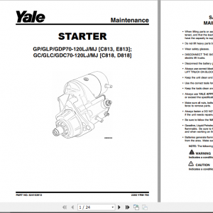 Yale Class 5 Internal Combustion Engine Trucks C810 (GPGDPGLP030-040VXSVX) Service Manual