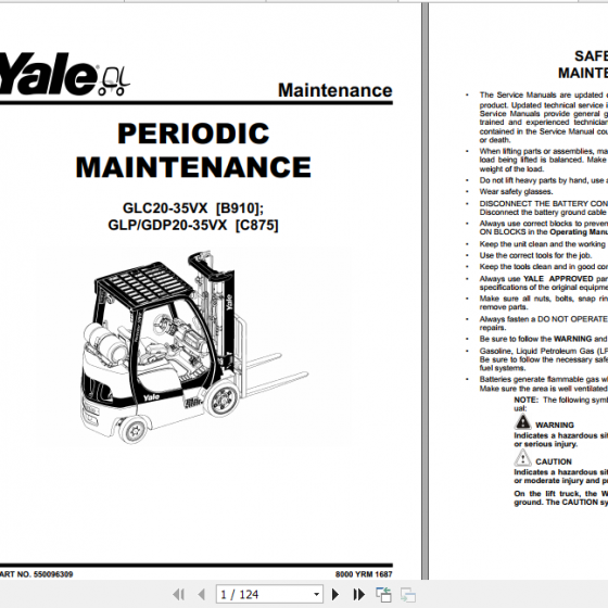 Yale Class 5 Internal Combustion Engine Trucks C813 (GPGLP070-120LJMJ) Service Manual - Auto ...
