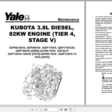 Yale Class 5 Internal Combustion Engine Trucks E177 (GDP RG) Service Manual