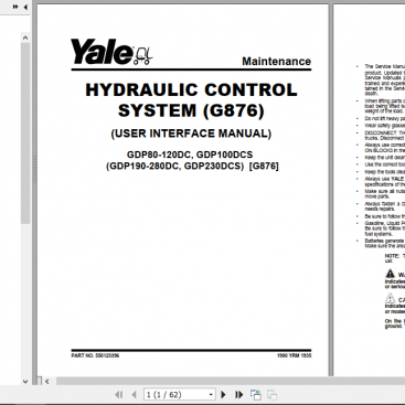 Yale Class 5 Internal Combustion Engine Trucks G813 (GP080-120VX GDP080-120VX) Service Manual