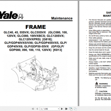 Yale Class 5 Internal Combustion Engine Trucks K813 (GPGLPGDP80-120VX)) Service Manual